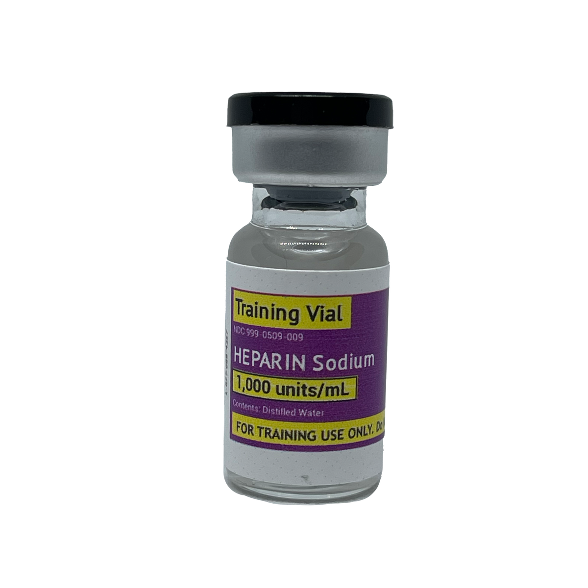 Training Vial, Heparin, Sodium, 1,000 units/mL, 2mL vial – Mockmeds